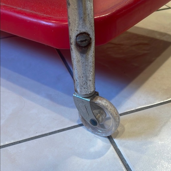 Accents | Vintage Red Metal Rolling 3 Tier Cart | Poshmark